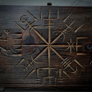 Anglo Saxon Futhorc Rune Set Presented in an Aged Pine Wood Box With ...