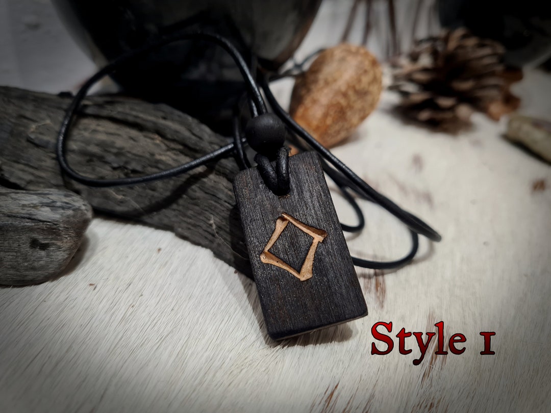 Ingwaz Ancient Norse Symbol Oak Wood Pendant. Norse Elder Futhark ...