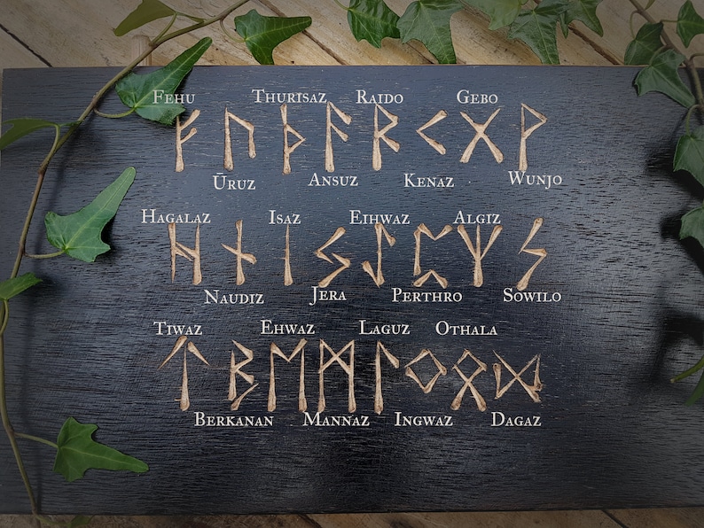 Elder Futhark / Anglo Saxon Rune Necklace. Rustic Wooden Norse - Etsy