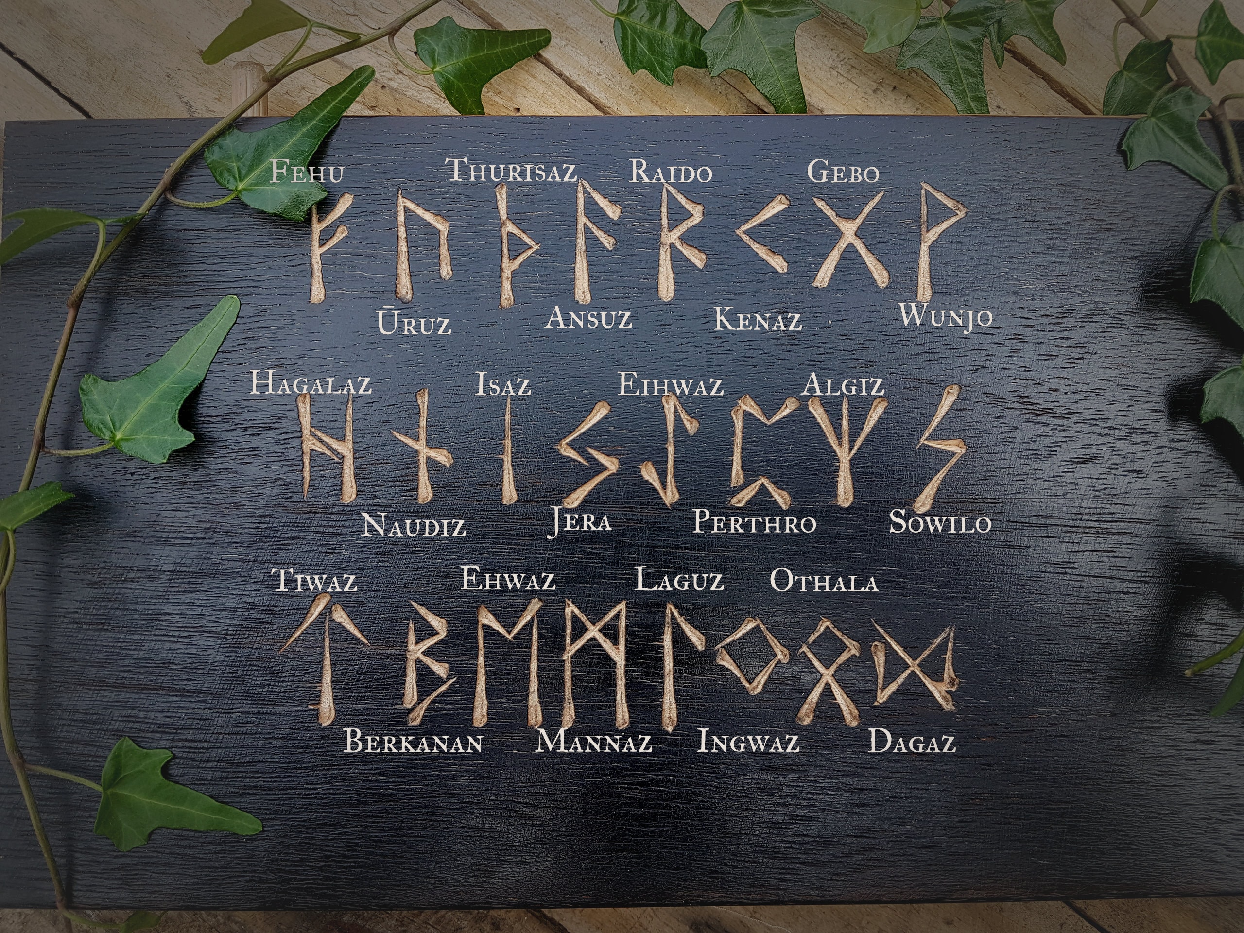 Elder Futhark / Anglo Saxon Rune Necklace. Rustic Wooden Norse - Etsy ...