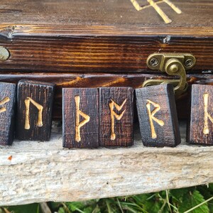 Authentic Anglo Saxon Futhorc Rune Set Hewn From Carbonised Black Oak ...