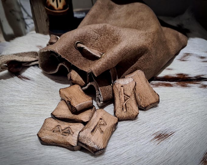 Norse Elder Futhark Rune Set. Completely Hand Crafted From Red Oak ...