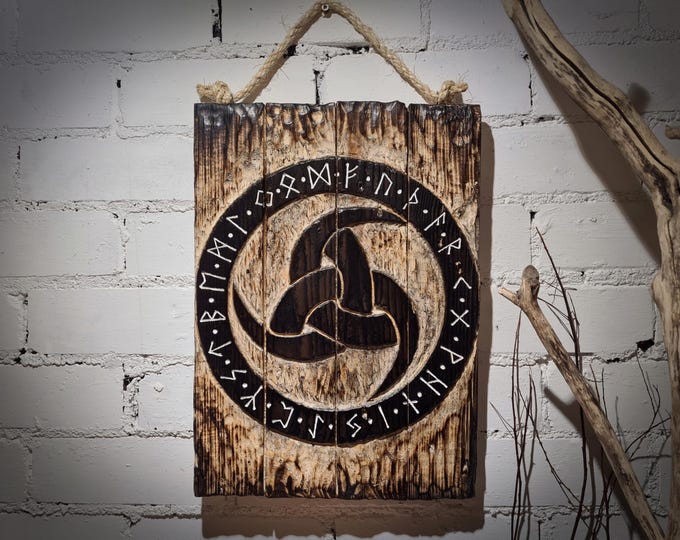 Horns of Odin Viking Inspired Artwork Surrounded With Elder Futhark ...