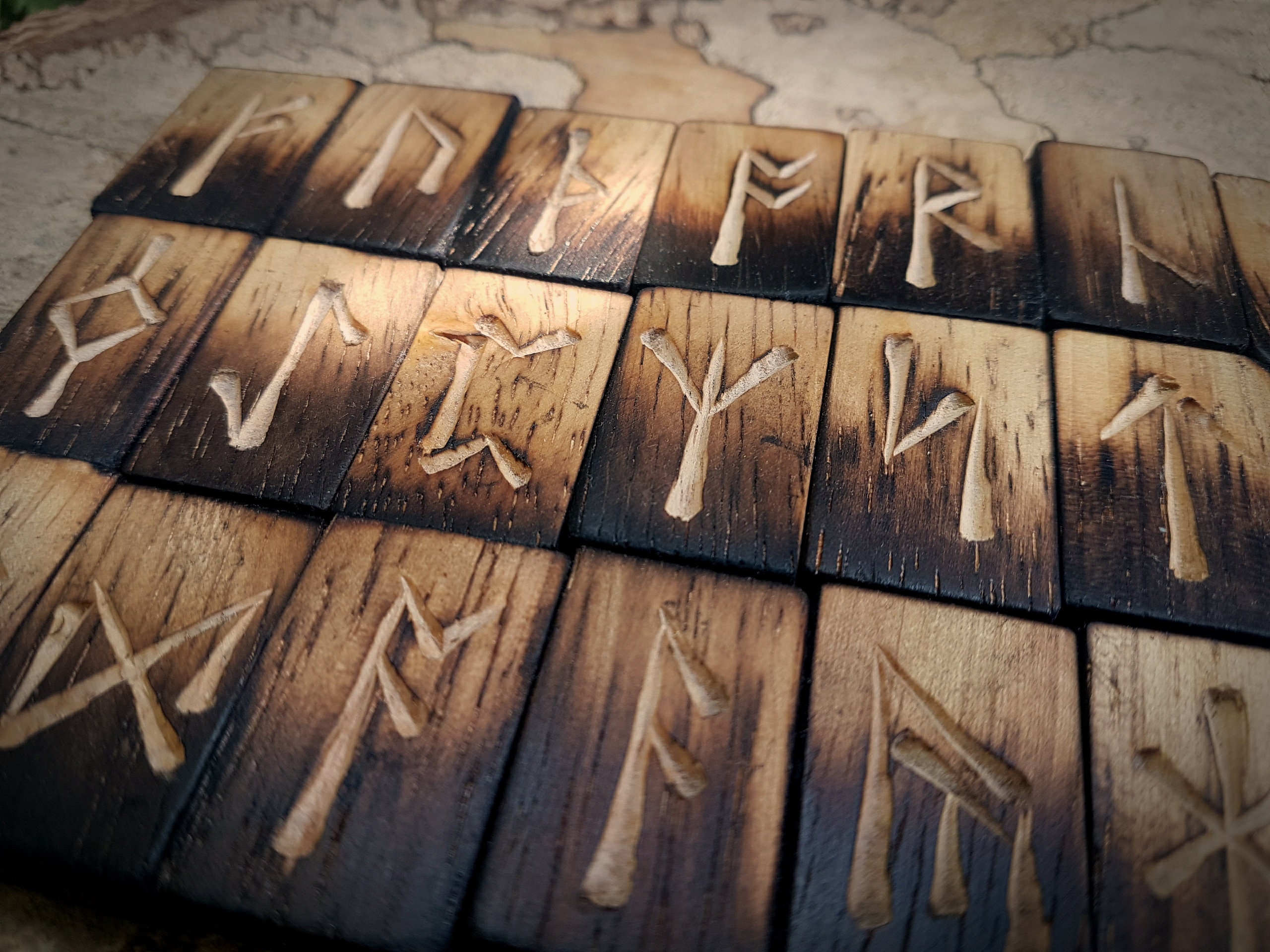 Oak Rune Set of 33 Anglo Saxon / Northumbrian Futhorc. - Etsy Canada