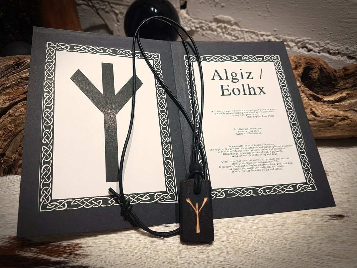 Elder Futhark / Anglo Saxon Rune Necklace. Rustic Wooden Norse - Etsy