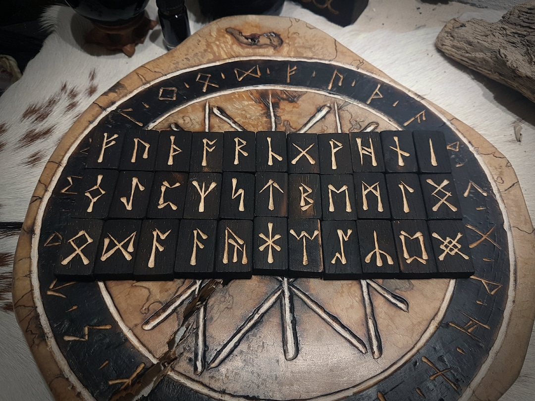 Anglo Saxon Birch Wood Rune Set | 33 Handmade, Hand Carved Runes in ...