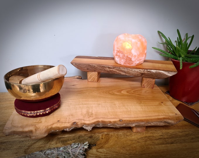 Two Tier Altar Table Handcrafted From Solid Wane Edge Cherry Wood | Eco ...