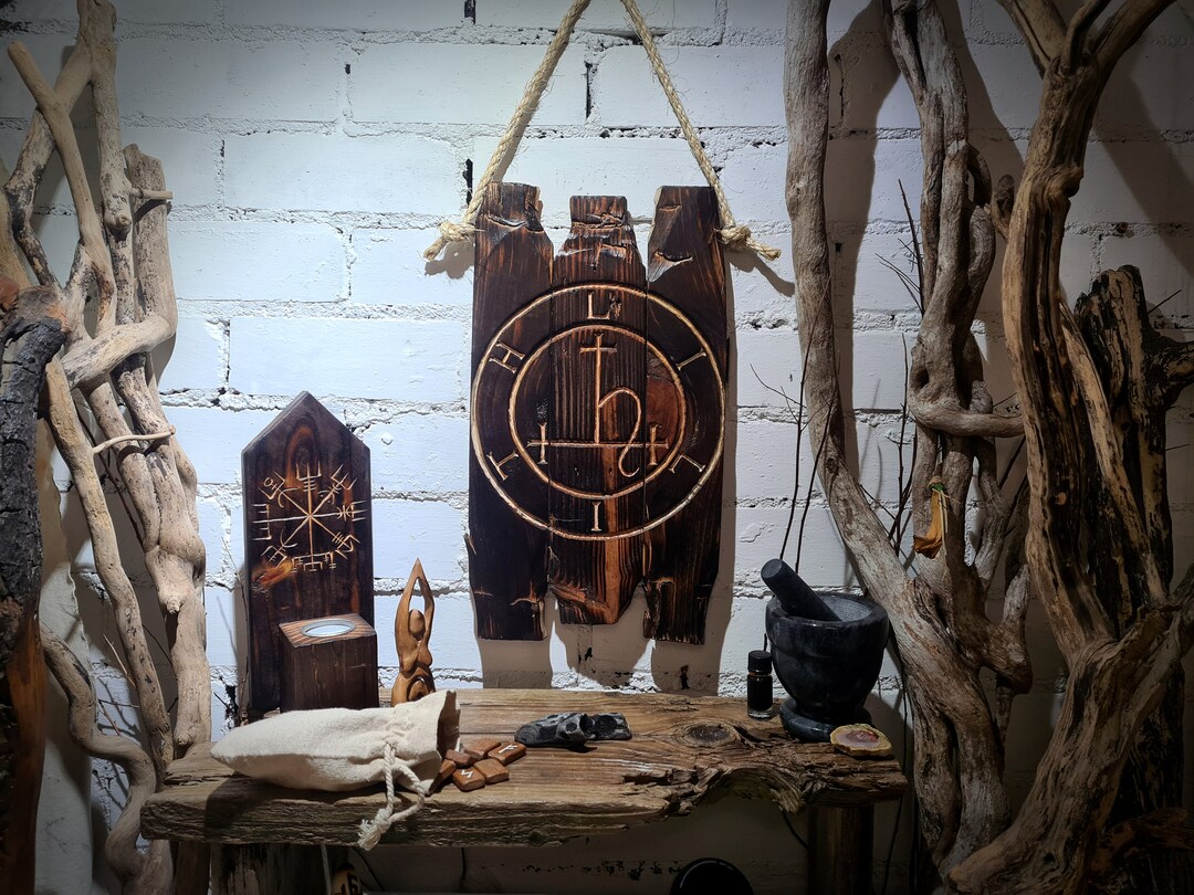 Sigil of Lilith Occult Wall Art Hand Carved on Reclaimed Wood Wall ...