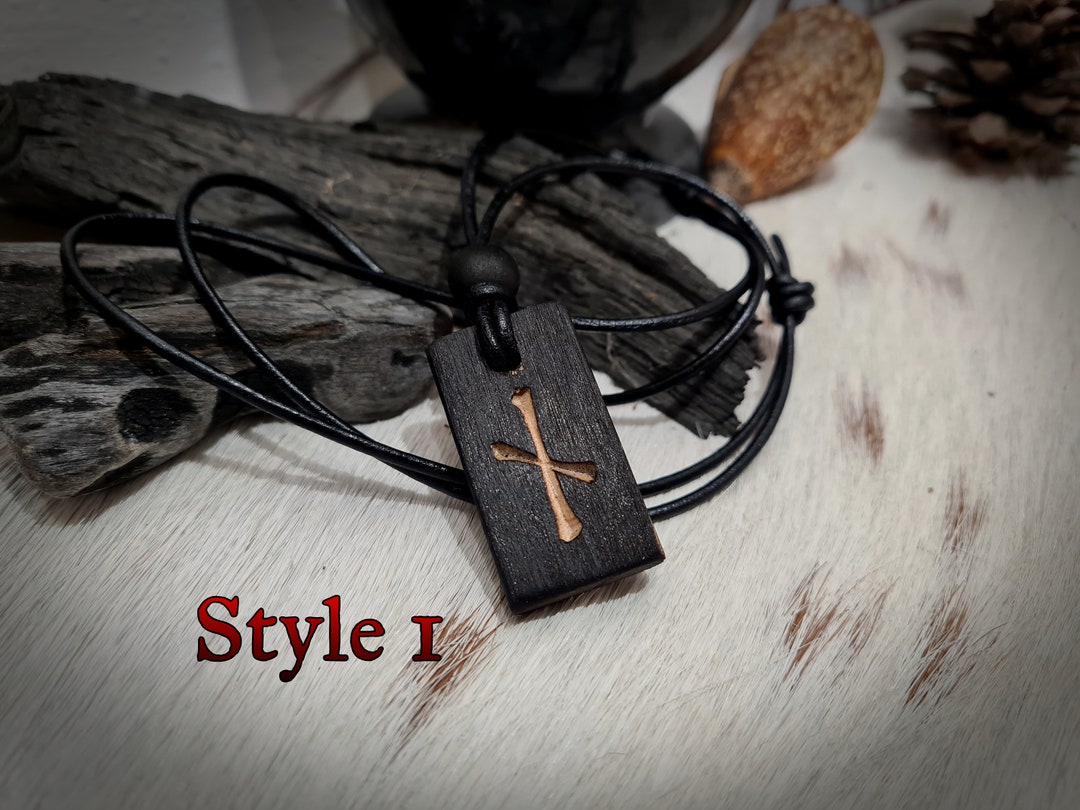 Naudiz / Nyd letter N Elder Futhark Wooden Rune Necklace. Anglo Saxon ...