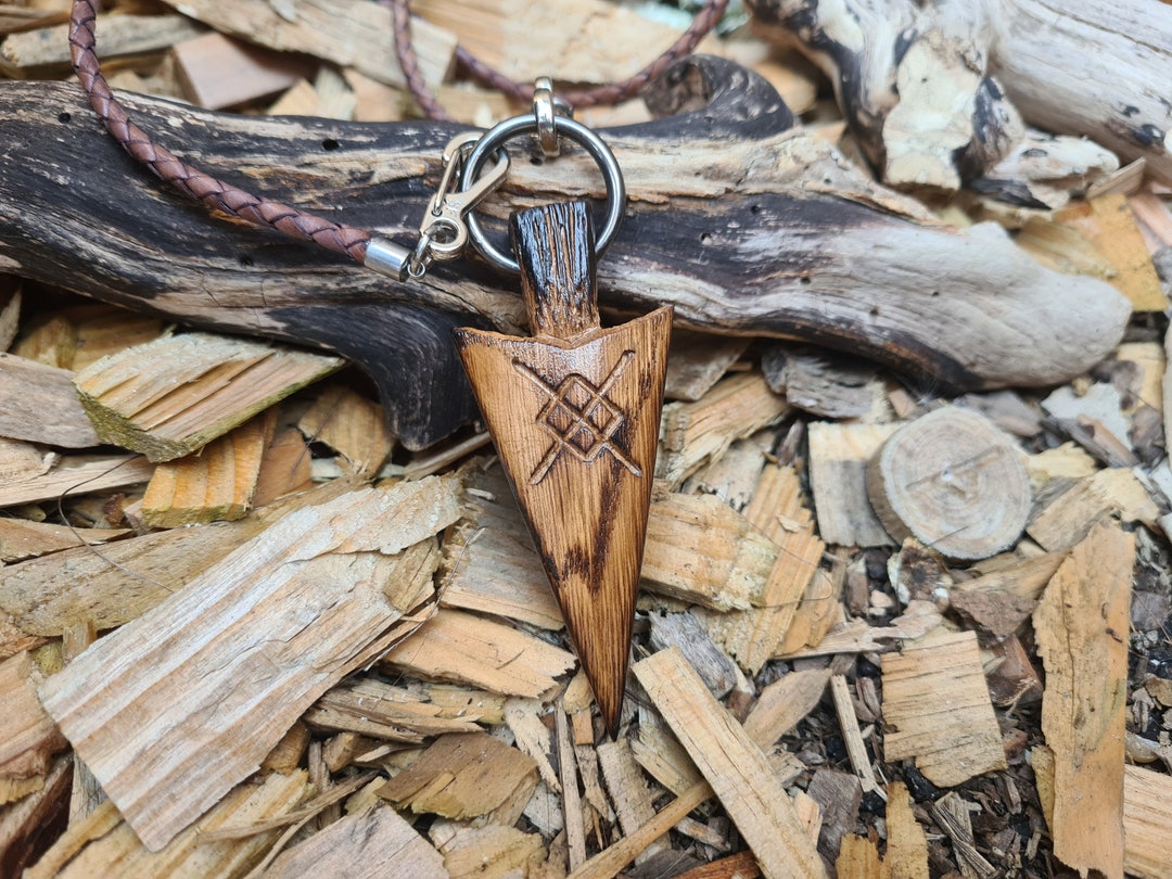 Odin's Spear Head Pendant With Carved Gar Rune. Gungnir Viking Spear ...