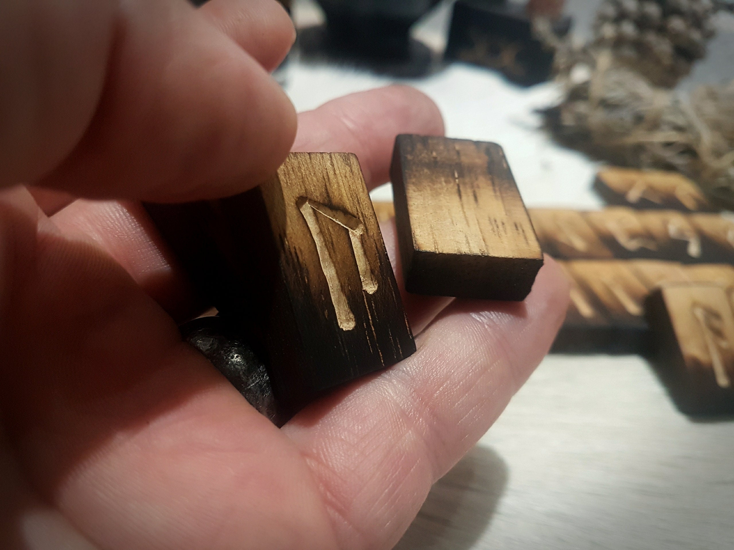 Oak Wood Rune Set Norse Elder Futhark Handmade Hand - Etsy UK