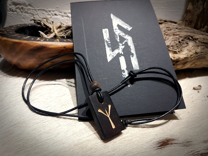 Elder Futhark / Anglo Saxon Rune Necklace. Rustic Wooden Norse - Etsy
