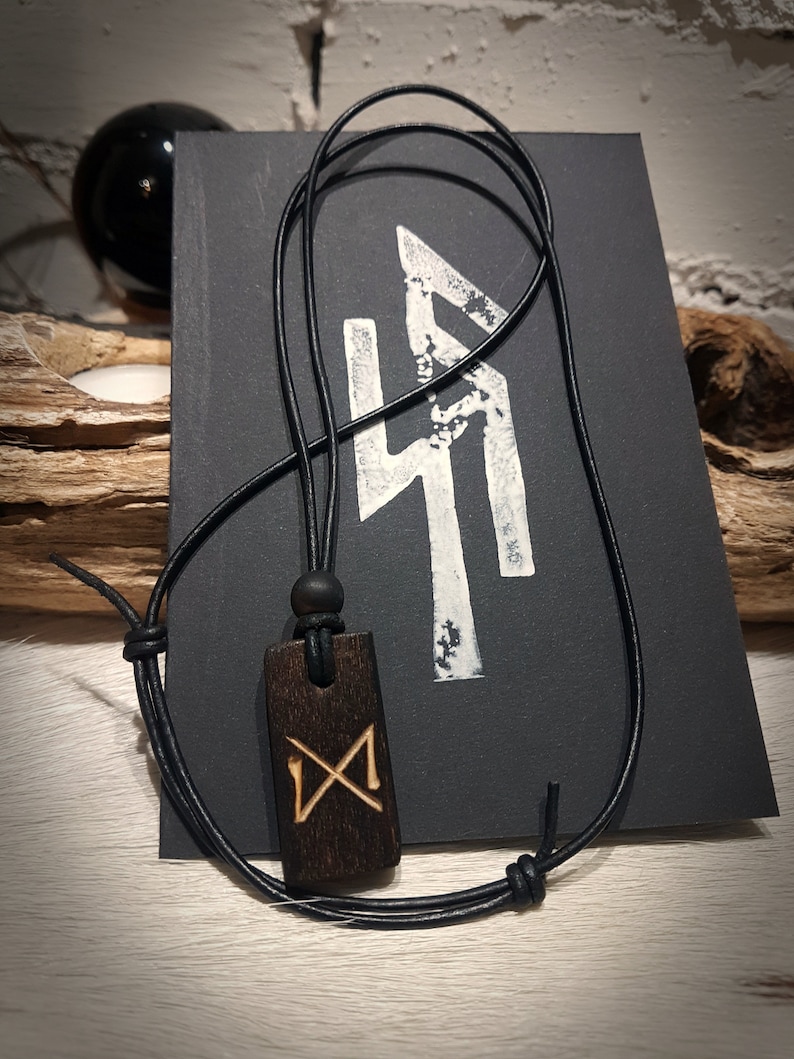 Elder Futhark / Anglo Saxon Rune Necklace. Rustic Wooden Norse - Etsy
