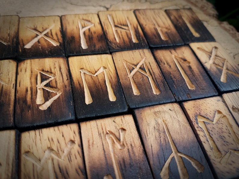 Oak Rune Set of 33 Anglo Saxon / Northumbrian Futhorc. - Etsy