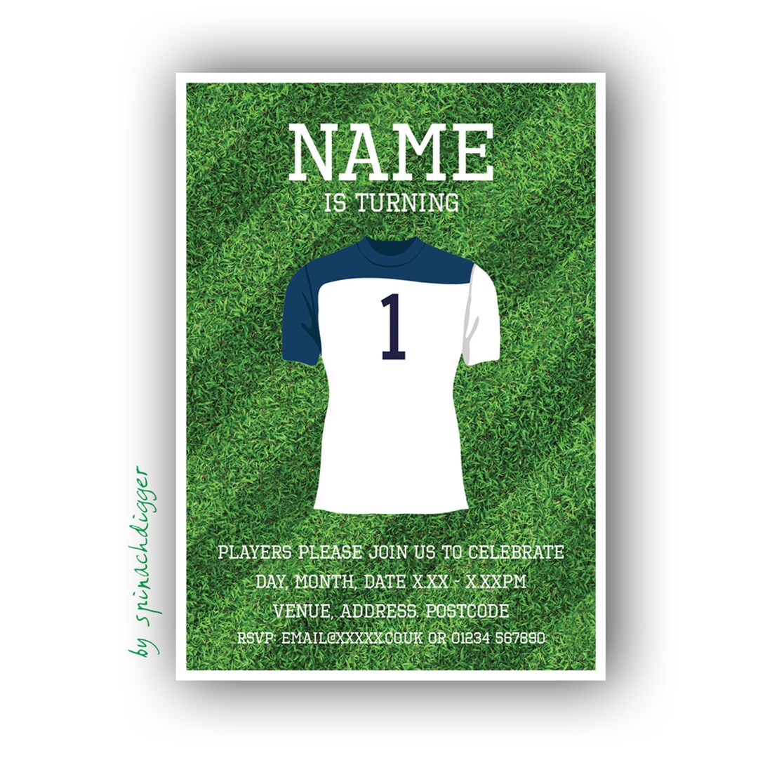 Invitación de cumpleaños de fútbol, Kit de equipo de fútbol, Invitación ...