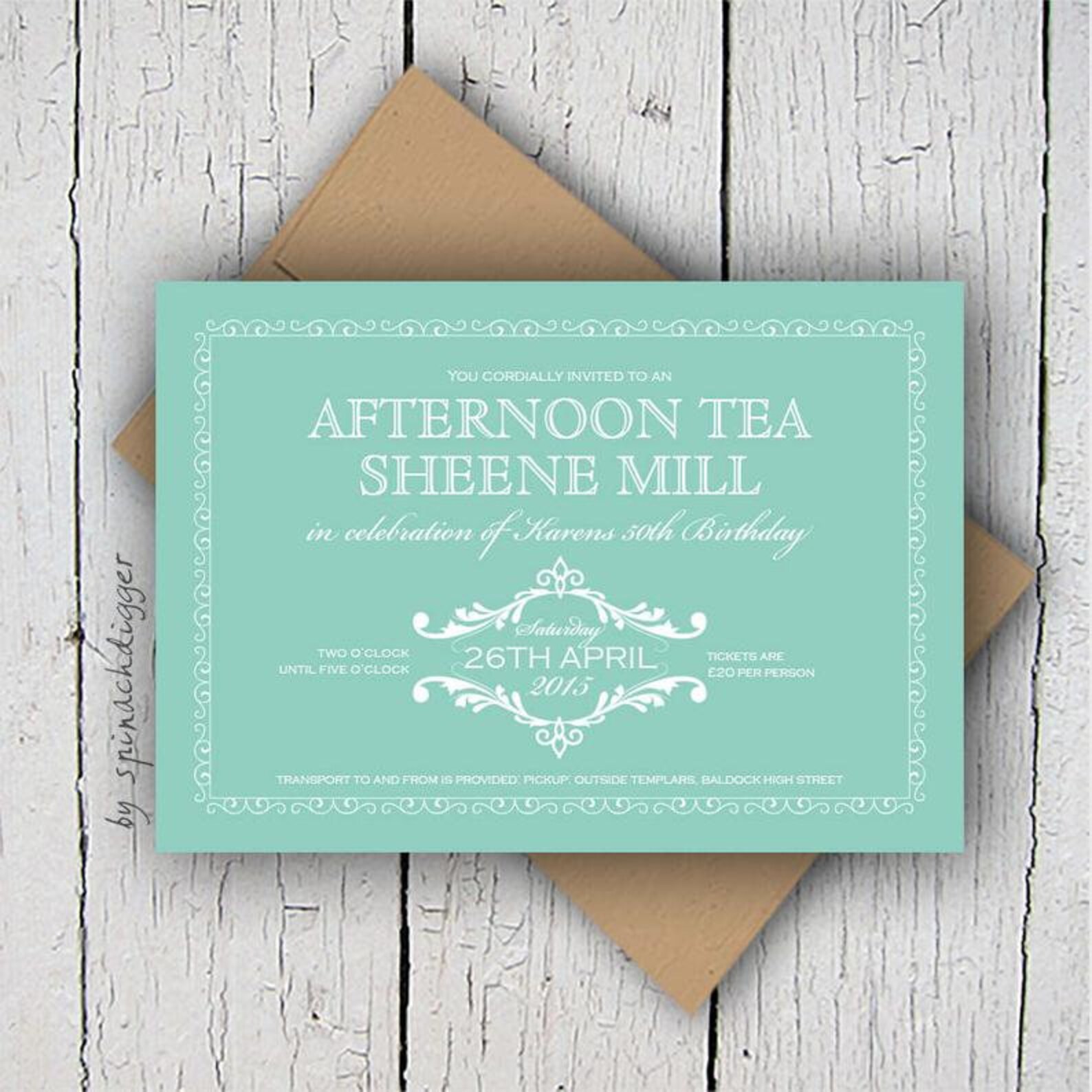 Afternoon Tea Invitation, Tea Party Invite, Personalised Tea Party ...