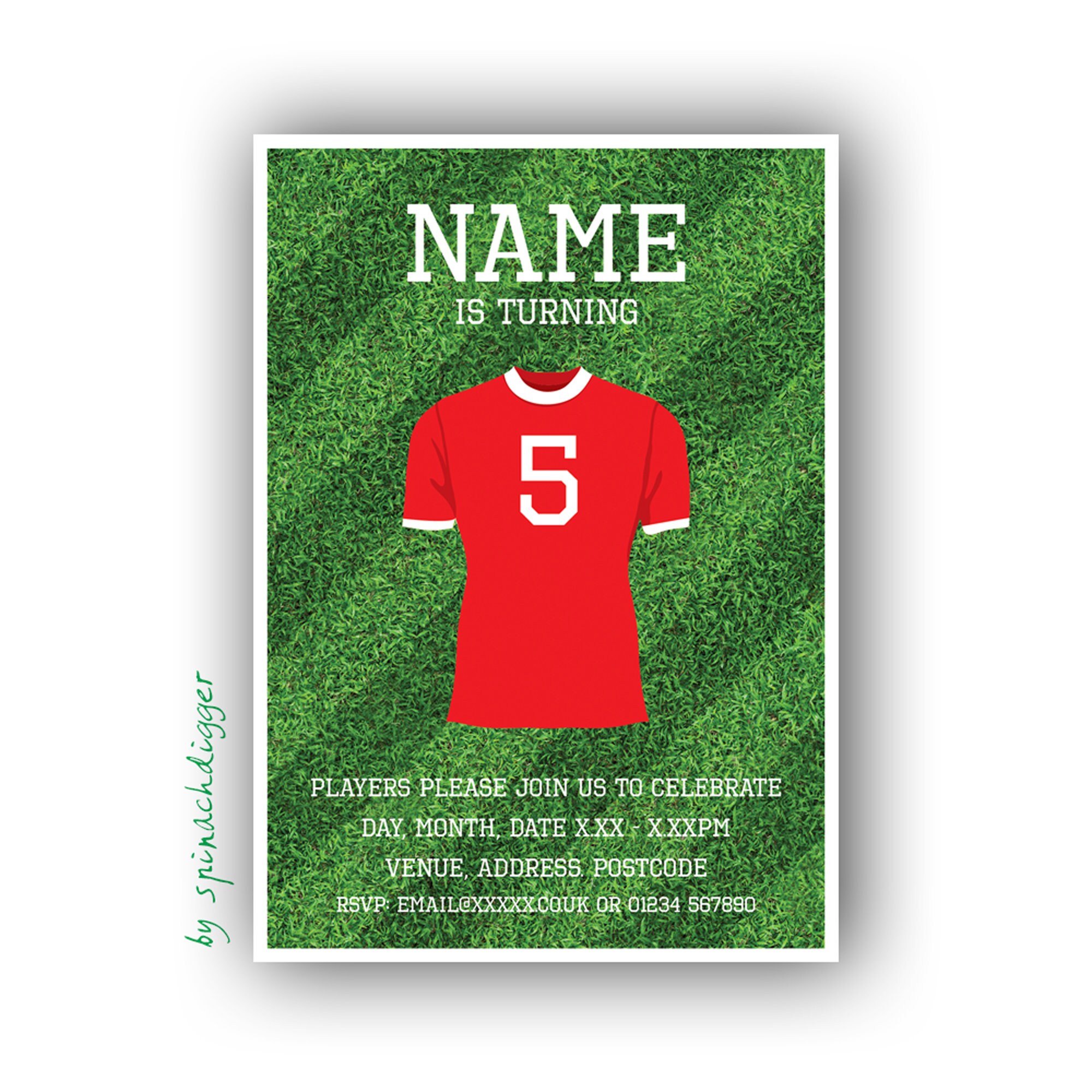 Invitación de cumpleaños de fútbol, Kit de equipo de fútbol, Invitación ...