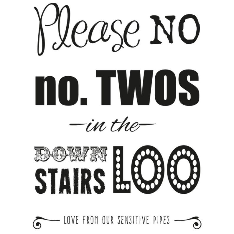 Bathroom Sign PRINTABLE, No Number Twos, Downstairs Loo, Bathroom Art ...