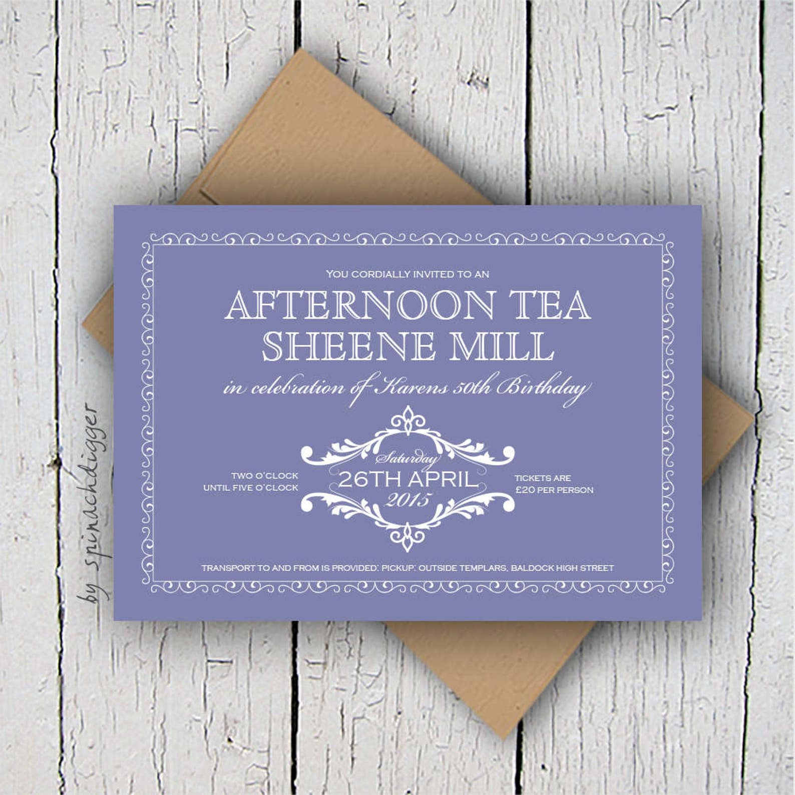 Afternoon Tea Invitation, Tea Party Invite, Personalised Tea Party ...