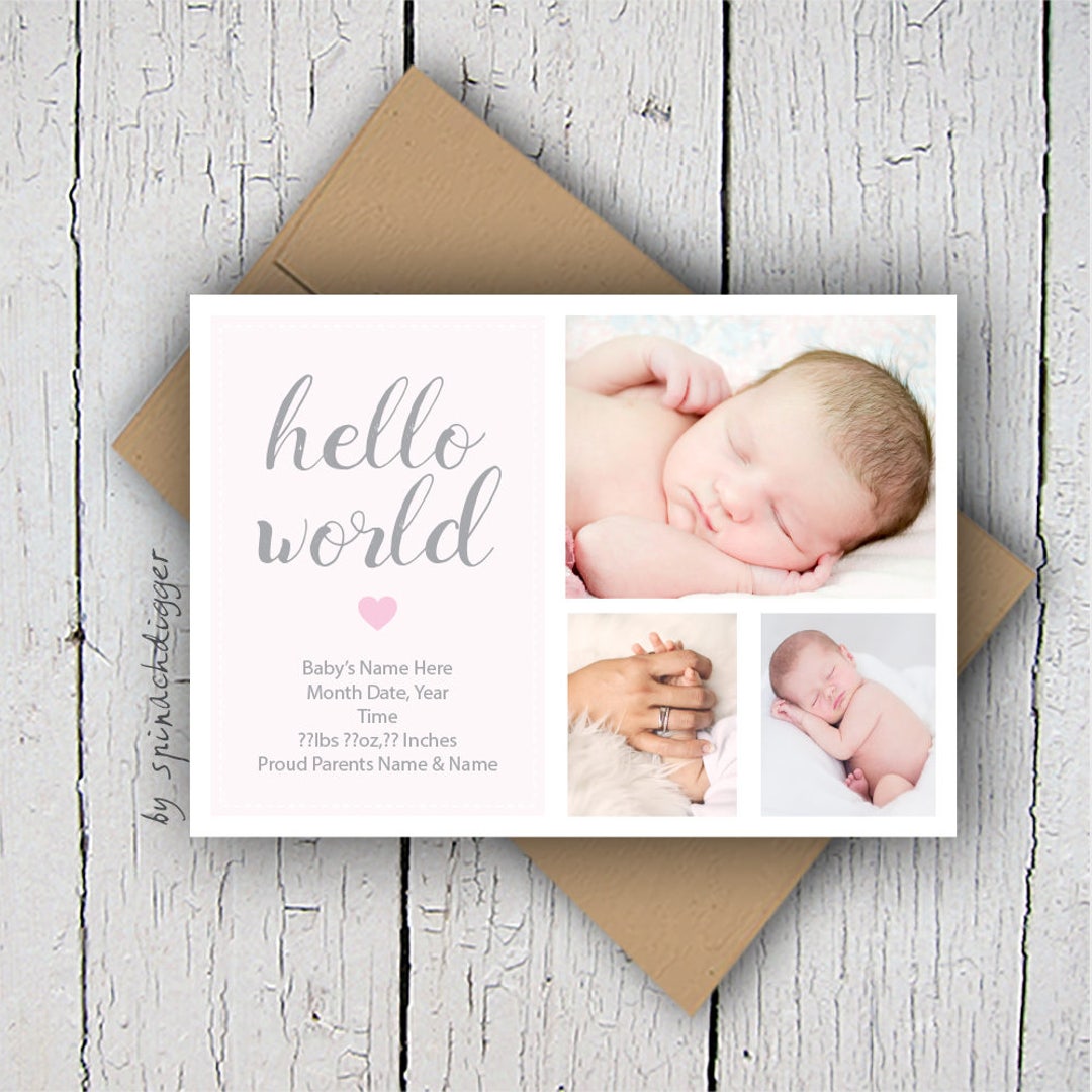 Baby Announcement, New Baby, Birth Announcement, New Baby Card, New ...