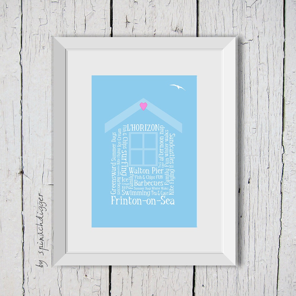 Beach Hut, Seaside, Custom Beach Print, Holiday Print, Seaside Huts ...