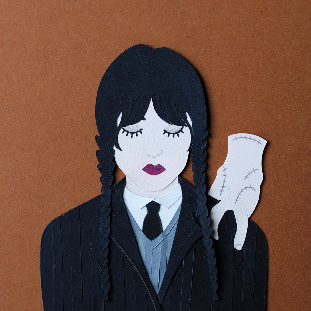 Wednesday Addams Collage / Papercraft - Papercut Handmade - Etsy UK