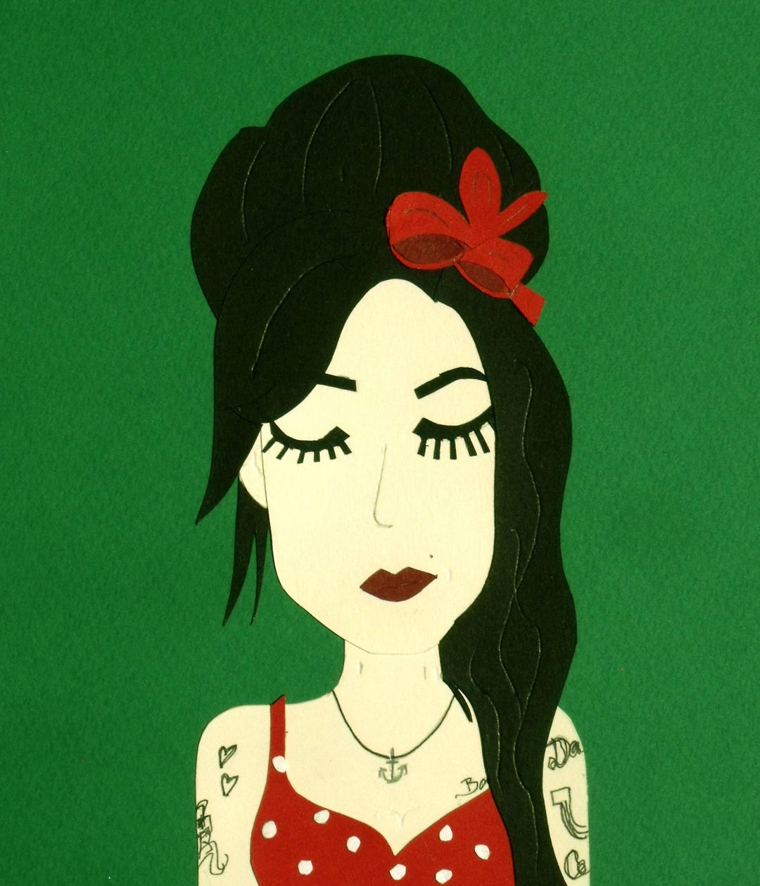 Collage Amy Winehouse / Papercraft Papercut Handmade / Face Paper Cut ...