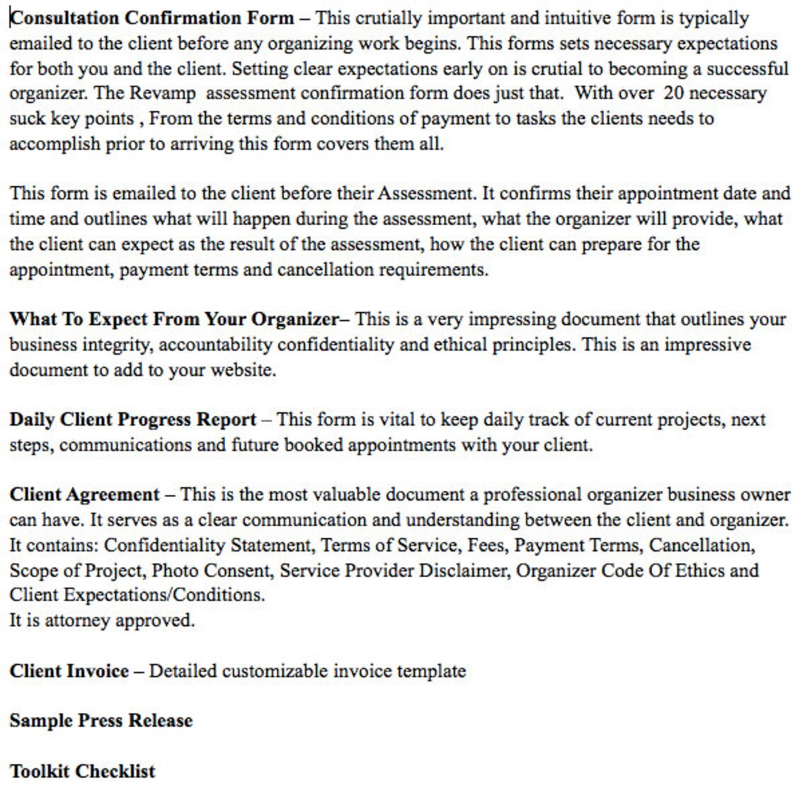 8 Essential Forms for Professional Organizers - Etsy Canada