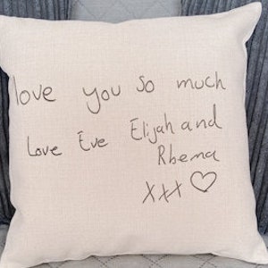 Handwriting Cushion, Personalised Cushion, Actual Writing Cushion ...