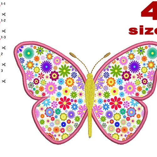 Spring Butterfly Applique Machine Embroidery Design NO:0024 - Etsy