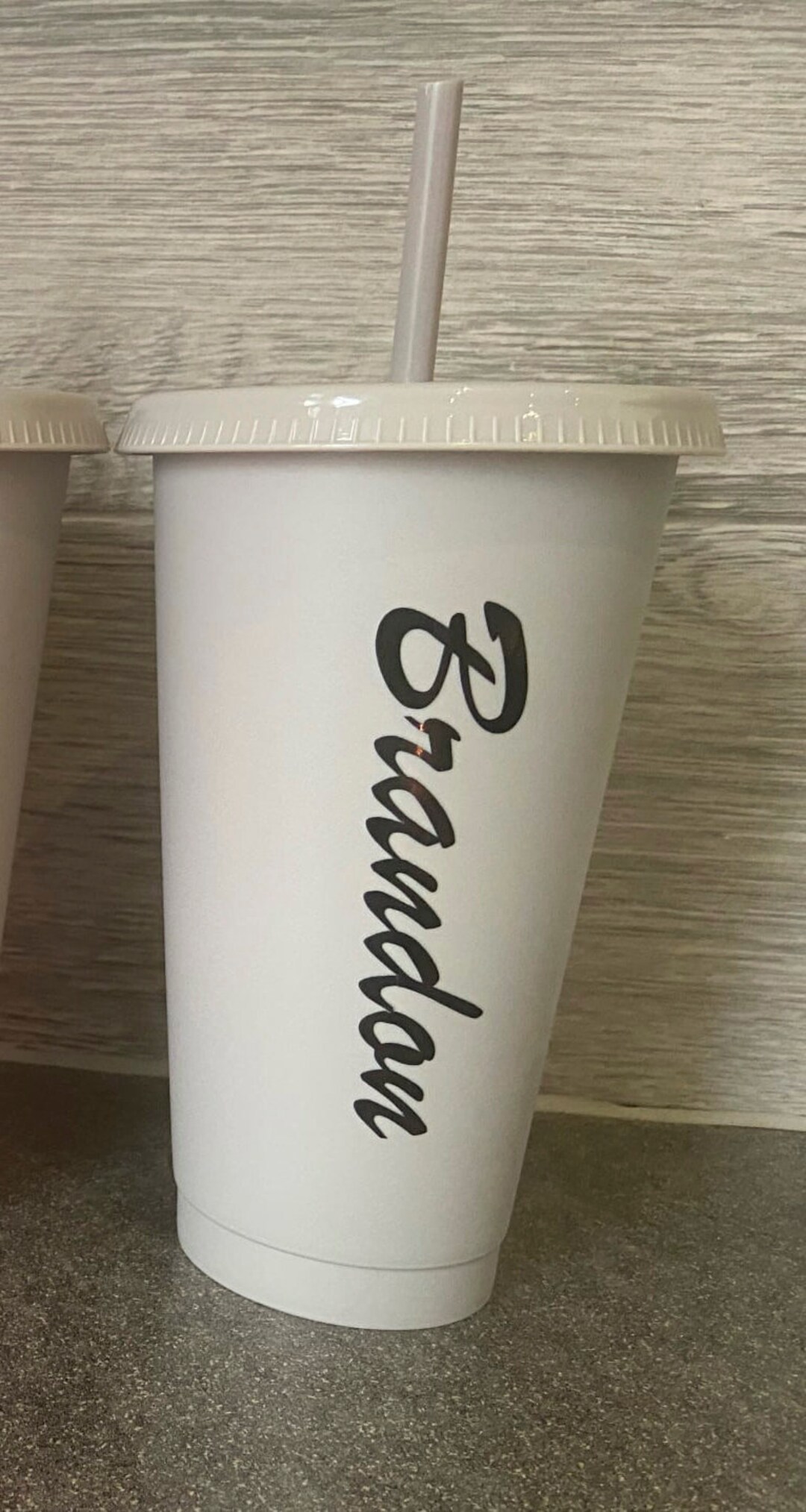 Personalised Cold Cup With Lid & Straw sam Day Dispatch - Etsy