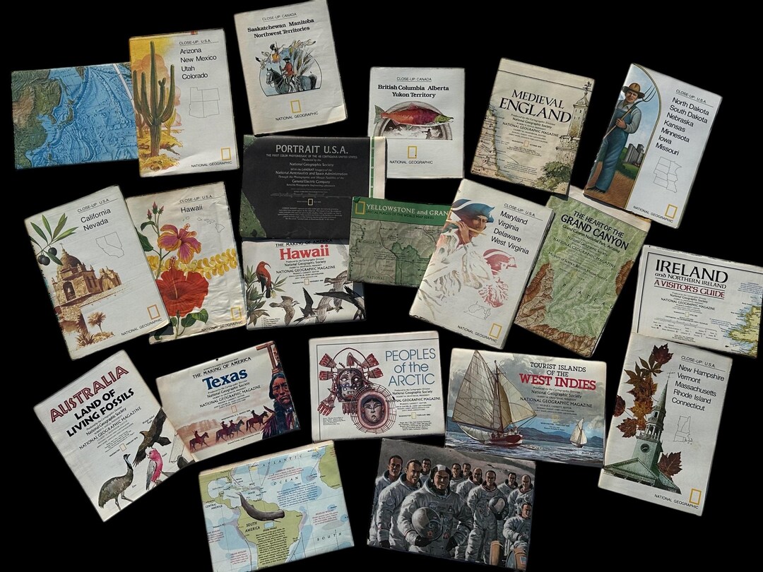 Vintage National Geographic Maps Posters Inserts 1970s & 80s Lot of 20 ...