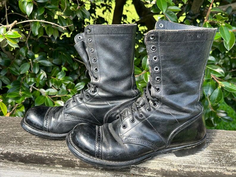 VTG Corcoran 1500 Black Leather Combat 10 Jump Boots - Etsy