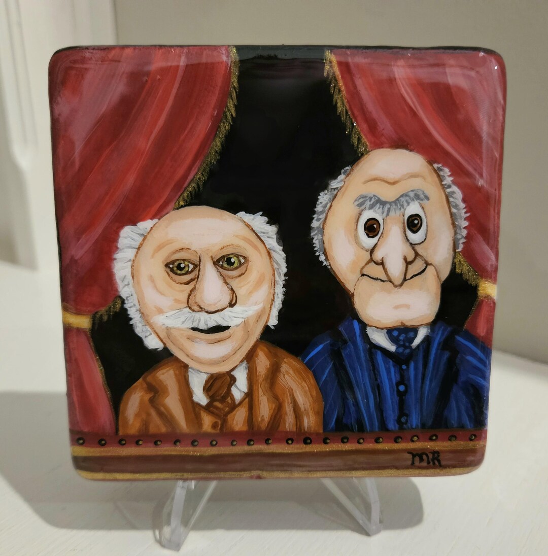Waldorf & Statler - Muppet Critics Handpainted Santorini Stone Rock ...