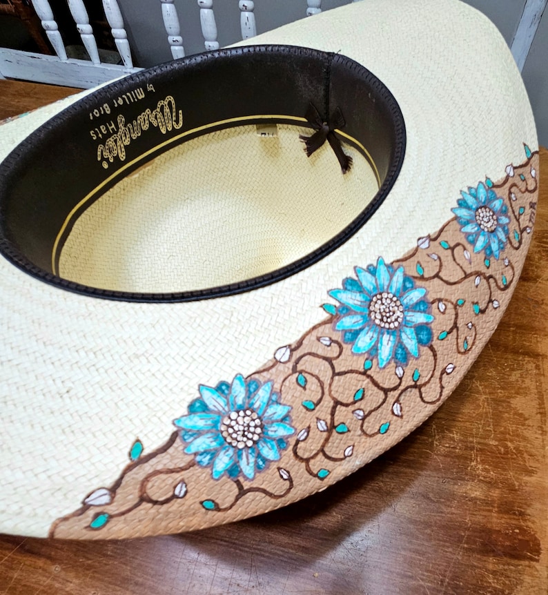 Handpainted Vintage Floral Cowgirl / Cowboy Hat - Etsy