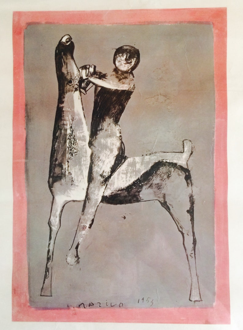 1953 mazilo Primitive Print - Etsy