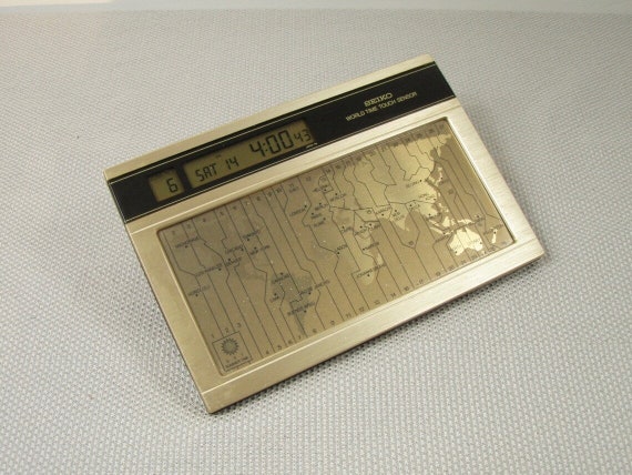 Seiko World Time Touch Sensor Digital Desk Clock | Etsy