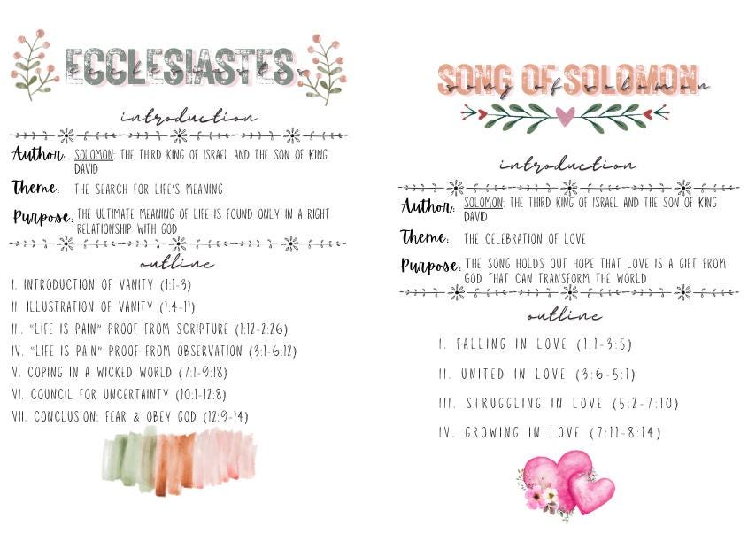 Books of the Bible Cover Page Inserts (33 Pages) - Watercolor Floral - Etsy