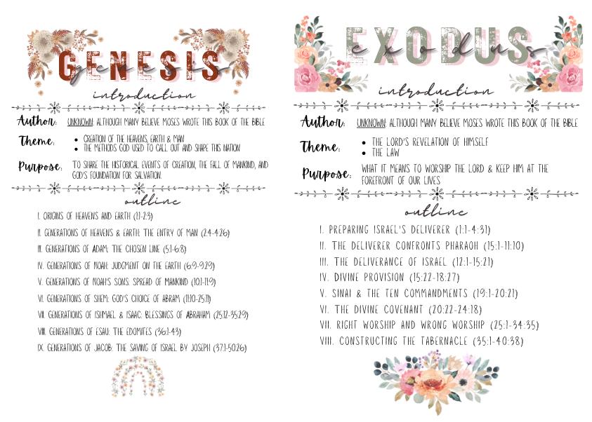 Books of the Bible Cover Page Inserts (33 Pages) - Watercolor Floral - Etsy