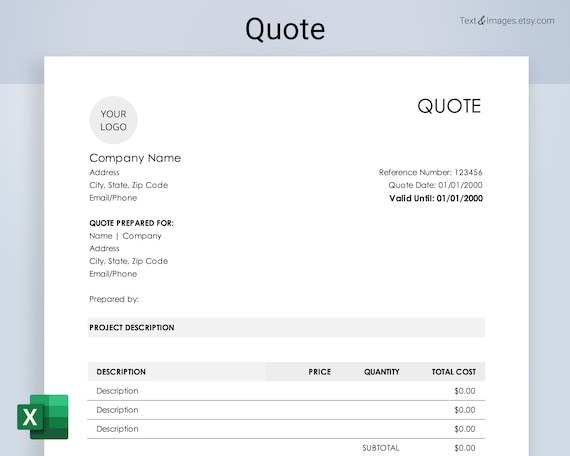 Quotation Template Excel