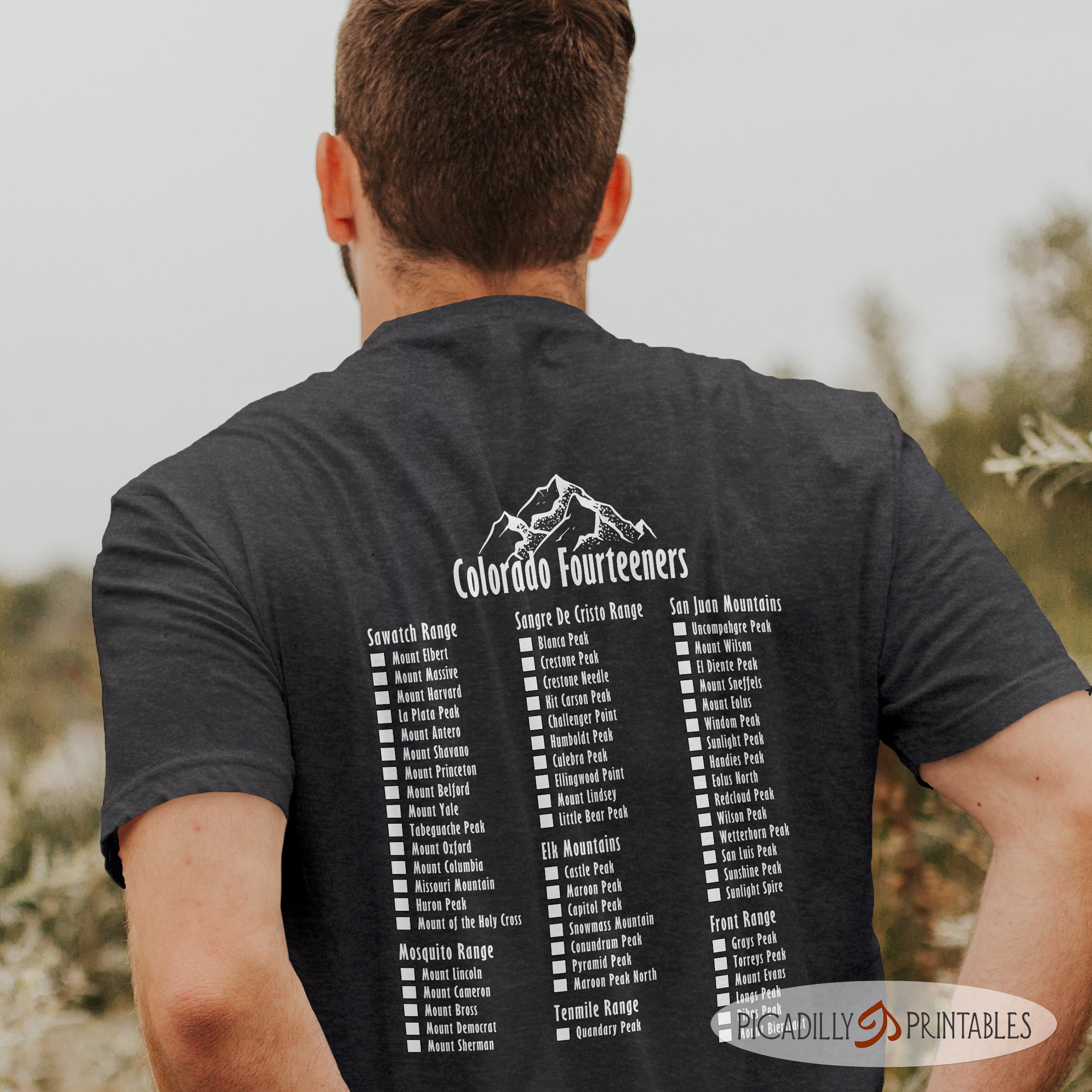 Colorado Fourteeners Checklist T-Shirt Rocky Mountains 14ers - Etsy.de