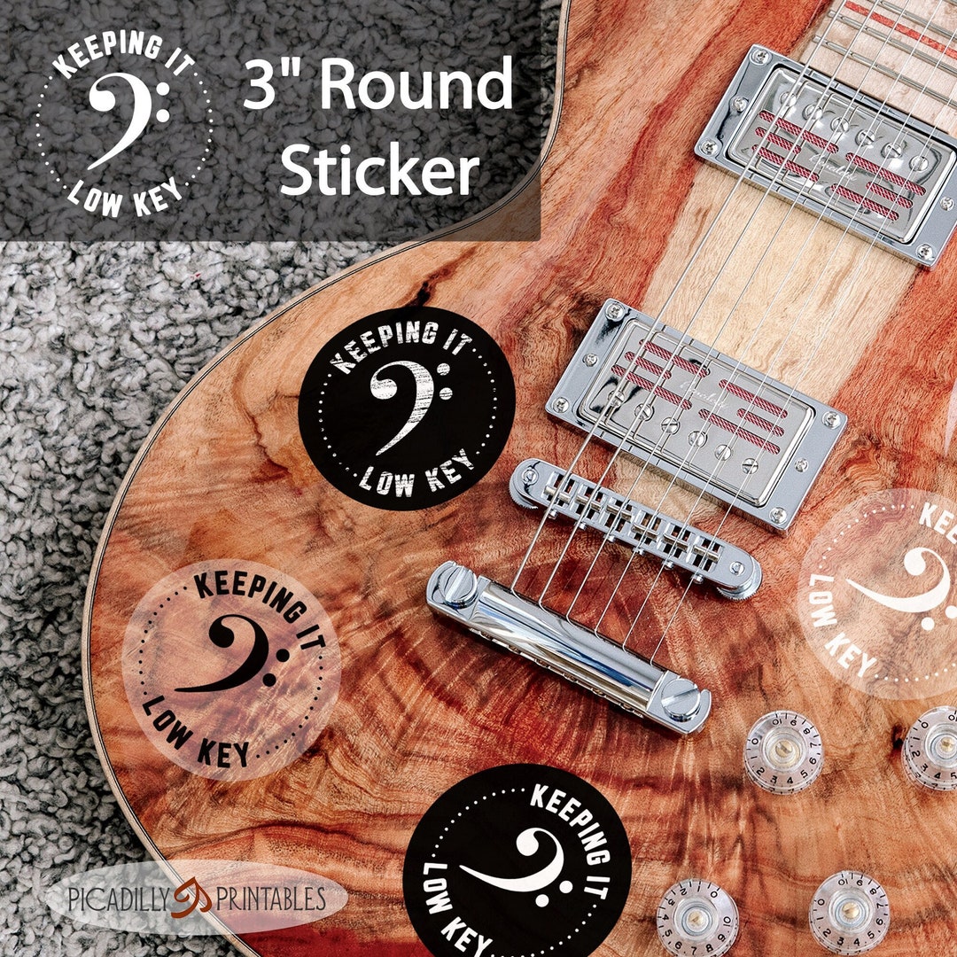 Bass Clef Keeping It Low Key Sticker - 4 Variations to Choose From - 3 ...