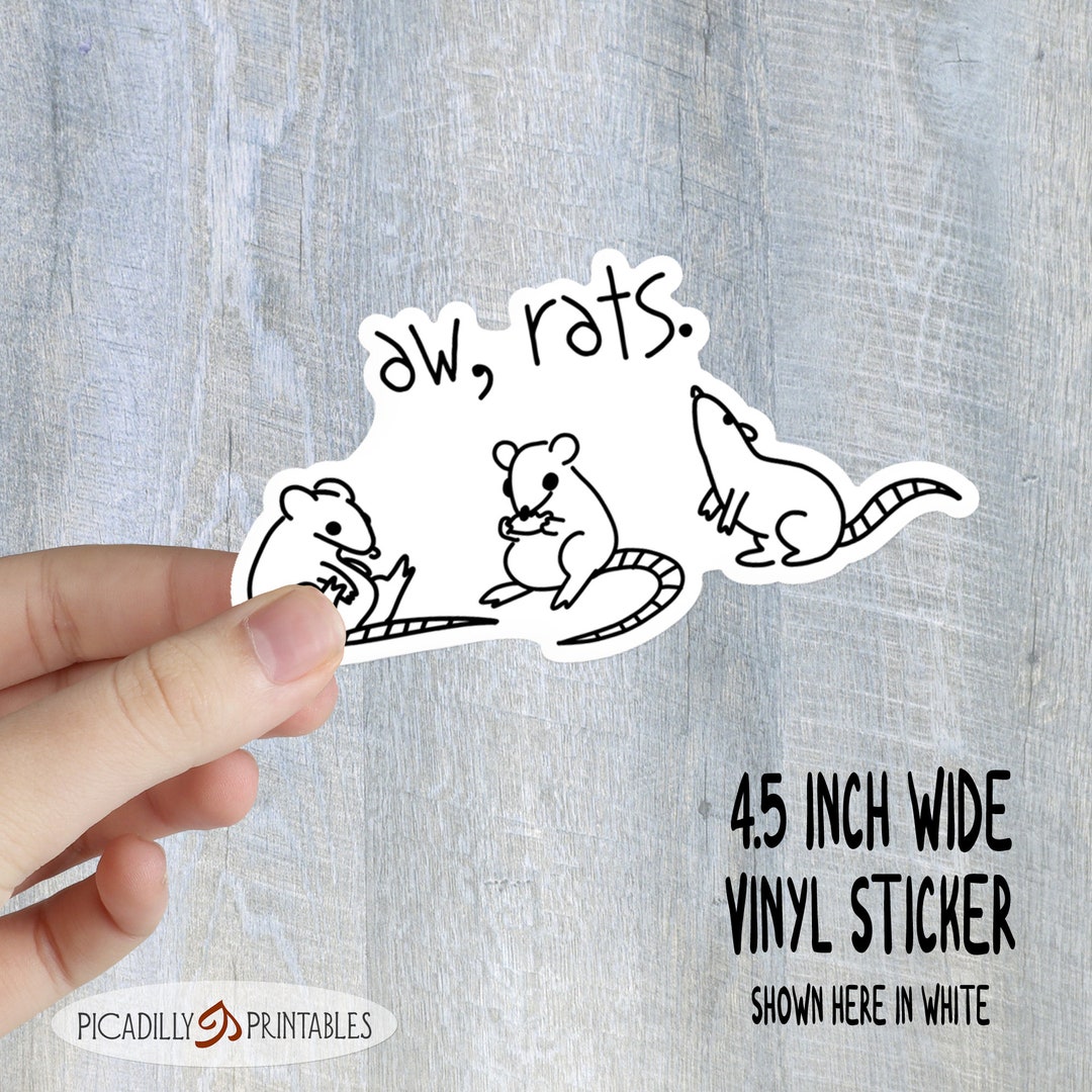 Aw Rats Sticker Cute Rat Trio 2 Variations to Choose From 4.5 Inch Wide ...