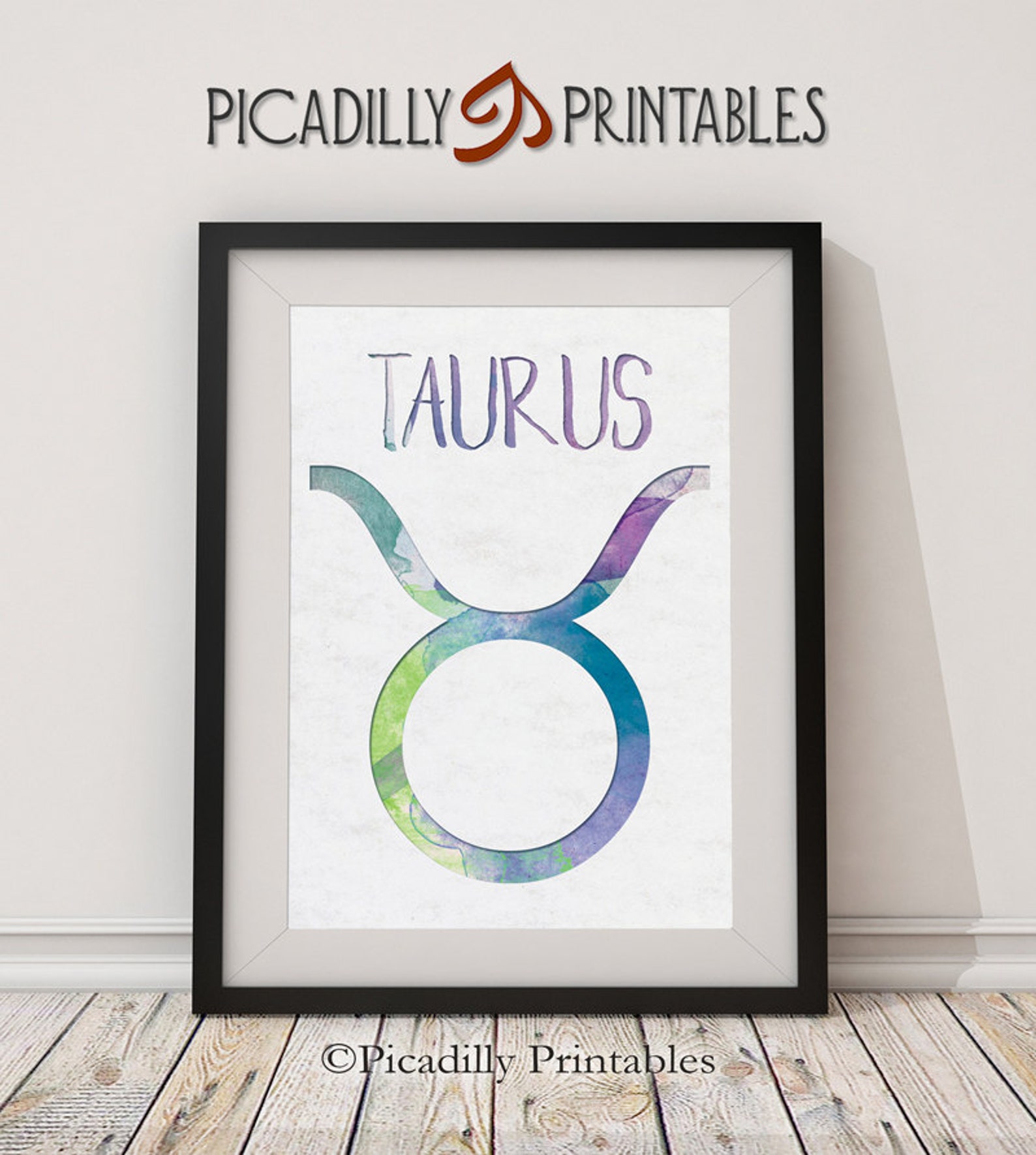 Tauro el símbolo del zodíaco del toro 5x7 Astrology Art Gift Earth Sign ...