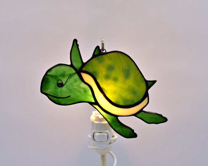 Stained glass sea turtle. Adorable ocean decor for your home. | Etsy