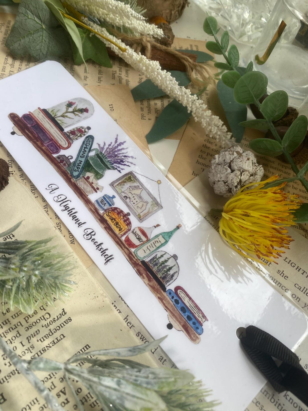 Scottish Highland Bookmark: Watercolor Illustration, Bookish Gift - Etsy