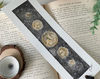 Luna Bookmark Moon Bookmark Watercolour Bookmark Hand Painted Bookmark ...