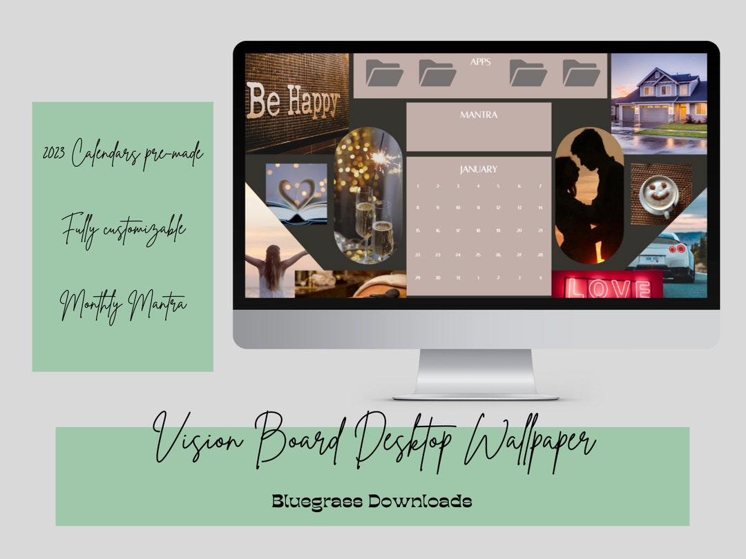 Vision Board Desktop Wallpaper Manifestation Computer - Etsy