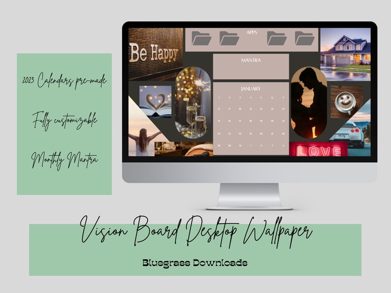 Vision Board Desktop Wallpaper Manifestation Computer - Etsy