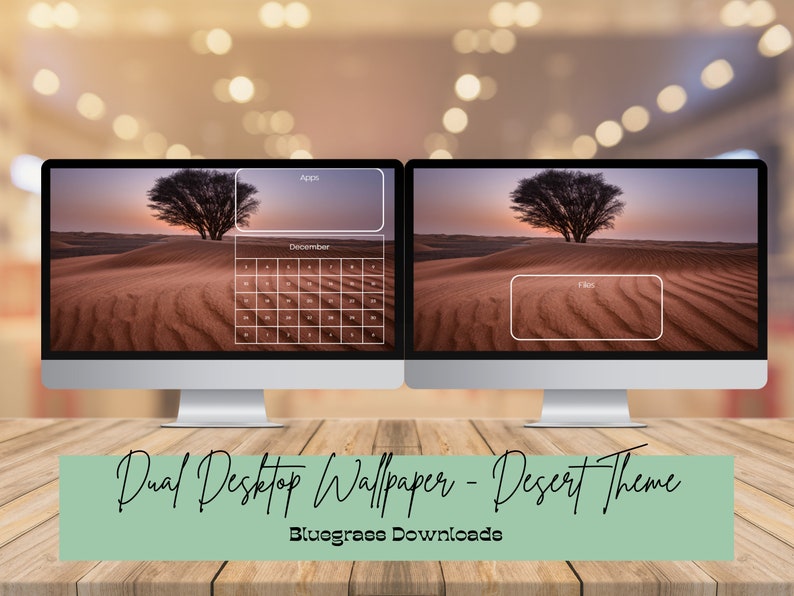 Dual Desktop Wallpaper - Desert Theme Computer Background - Dual ...